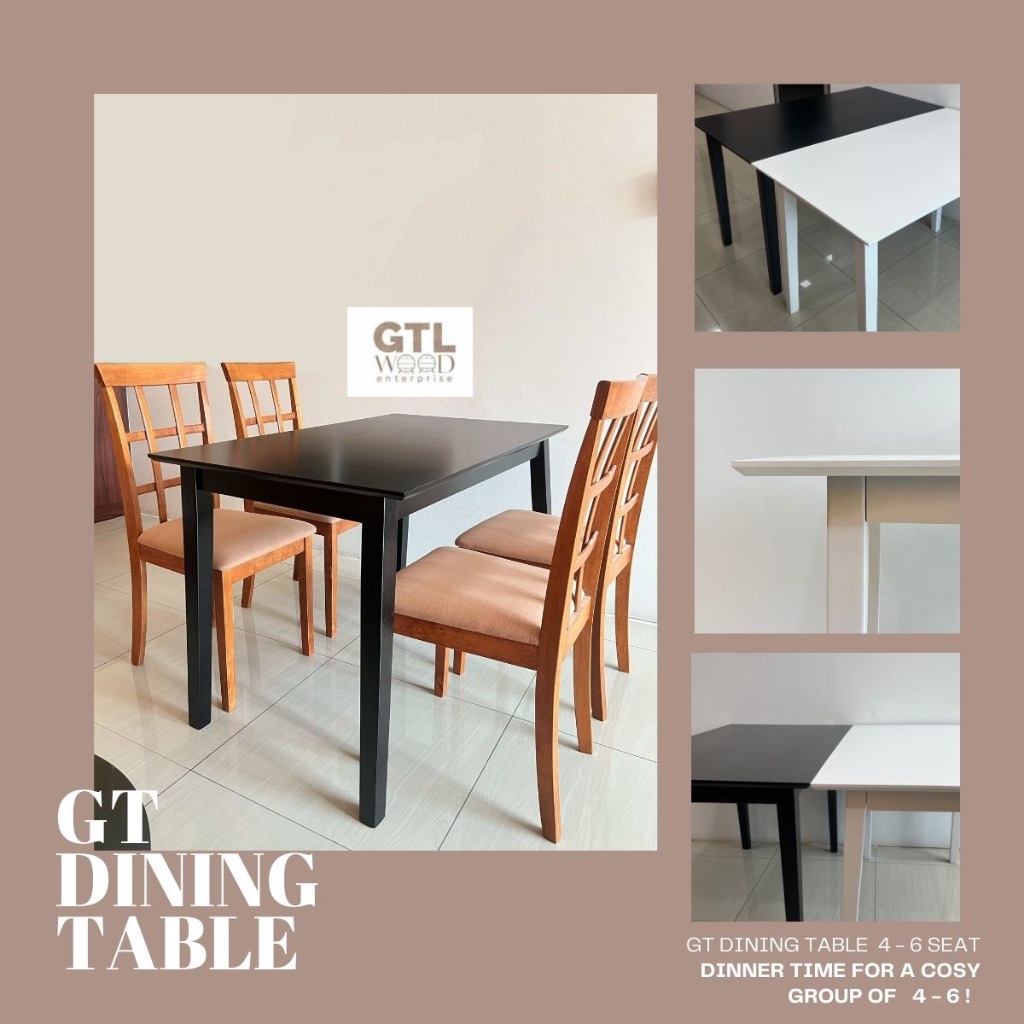 GT 4 - 6 seat Dining table Doublewood/ Meja Makan 4 -6 [ReadyStock ...