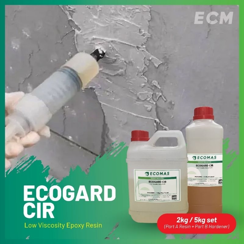 ECOGARD CIR (2KG SET) Two Pack Solvent-Free Epoxy Crack Injection Resin ...