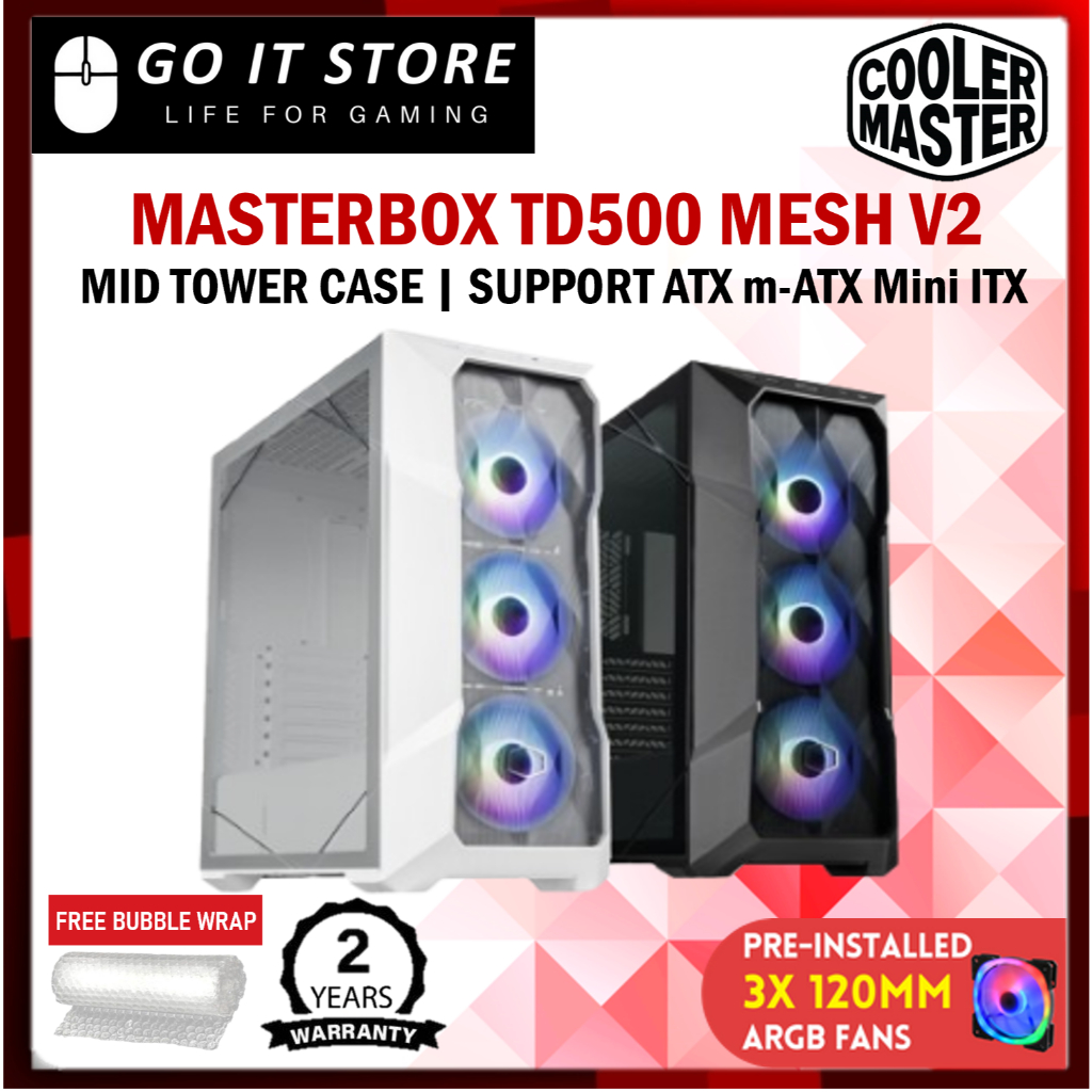 Cooler Master Casing MasterBox TD500 MESH V2 ARGB Chassis PC Casing ...