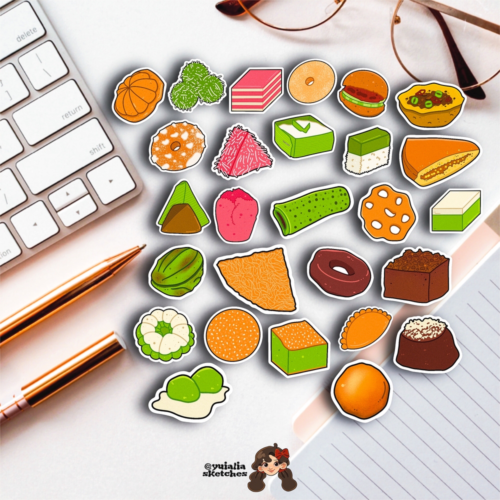 KUIH MUIH IN MALAYSIA deco stickers by YuiAlia Sketches | Shopee Malaysia