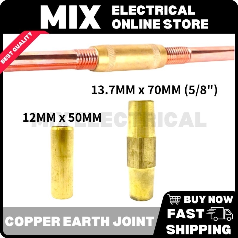 Copper Earth Rod Socket / Joint / Coupling / Copper Rod Link / Copper ...