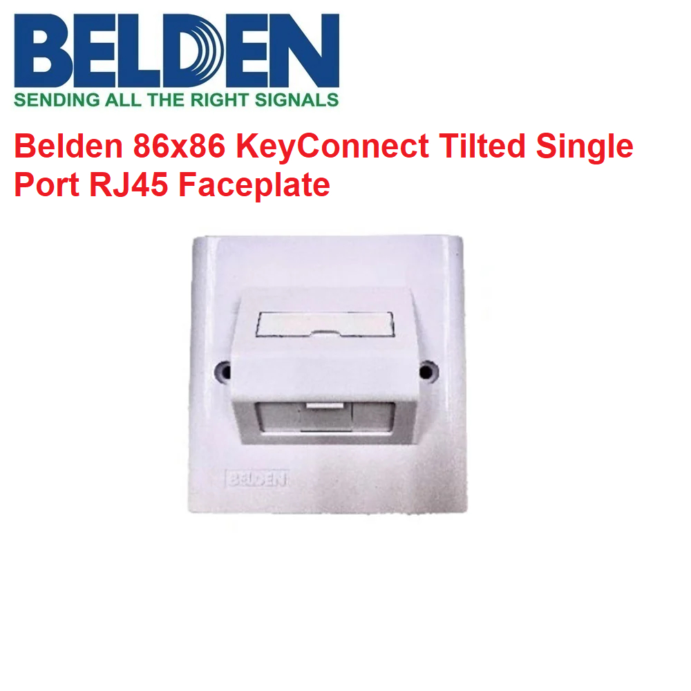 Belden AX104447 86x86 KeyConnect Tilted Single Port RJ45 Faceplate ...