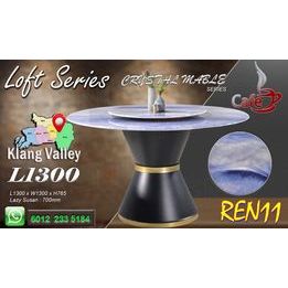 Dining Table ，Meja makan , Crystal Marble Table Top 1300mm Round ...