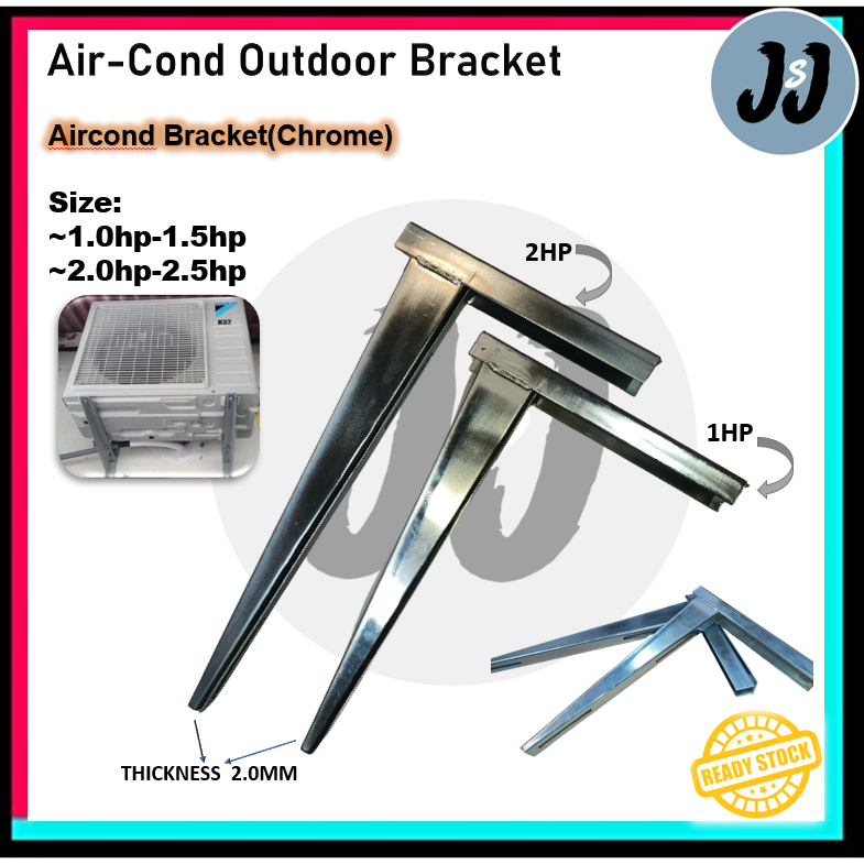 [READY STOCK] (1HP-2.5HP) AIR conditioner OUTDOOR L-Ship Chrome Bracket ...