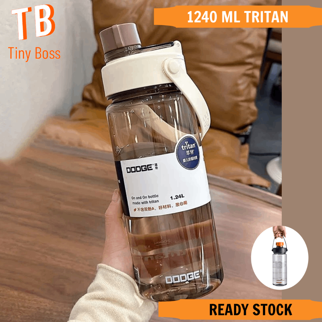 Dodge Tritan Bottle 1240ML Large Capacity Leakproof Tritan BPA-Free Plastic Water Bottle Up to ...