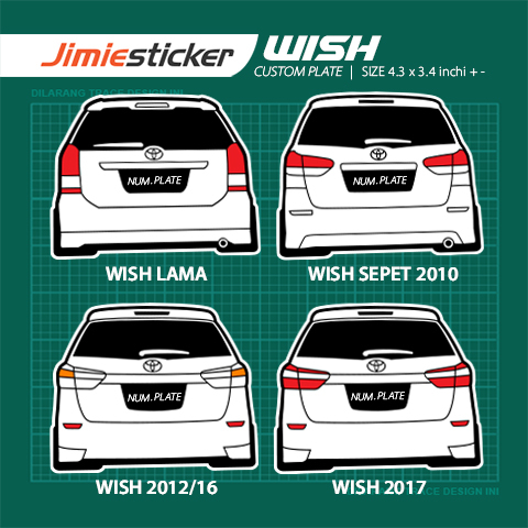 Sticker Kereta Toyota Wish, Custom Sticker, Vinyl Cutting, Car Sticker ...