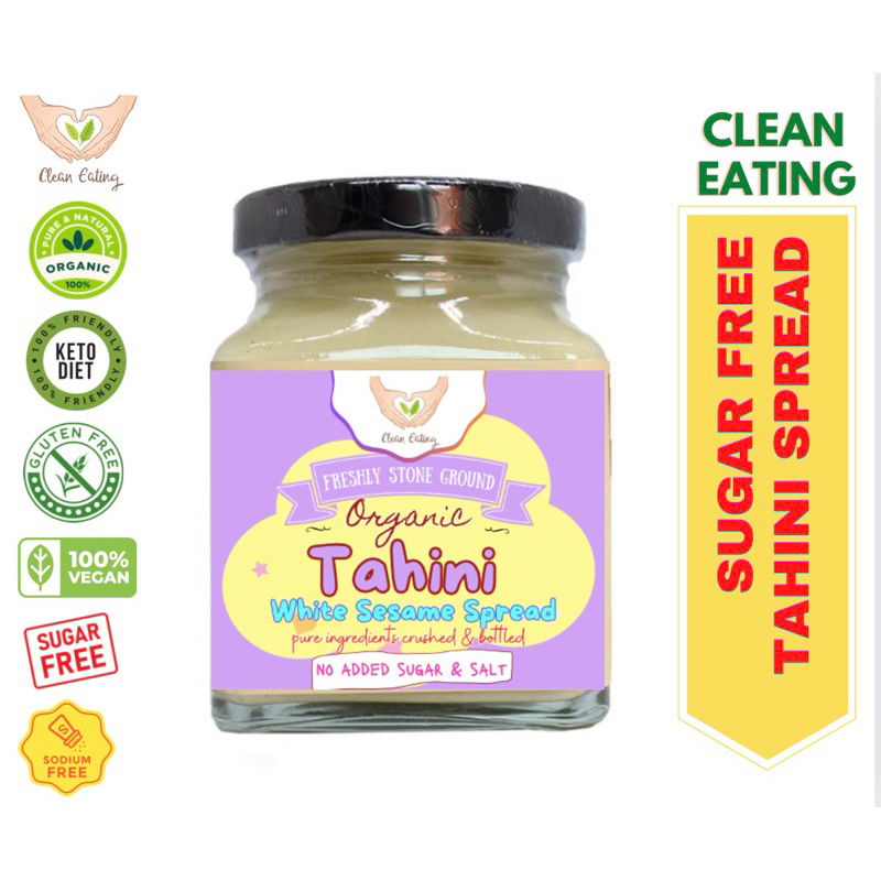 Clean Eating Organic Tahini Spread (Sugar Free, Keto, Stone-Ground ...