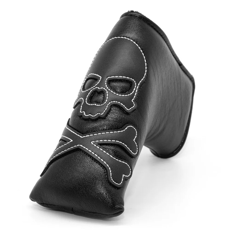 Skull Black Golf Blade Putter Head Cover Magnet Headcover Golf Putter ...