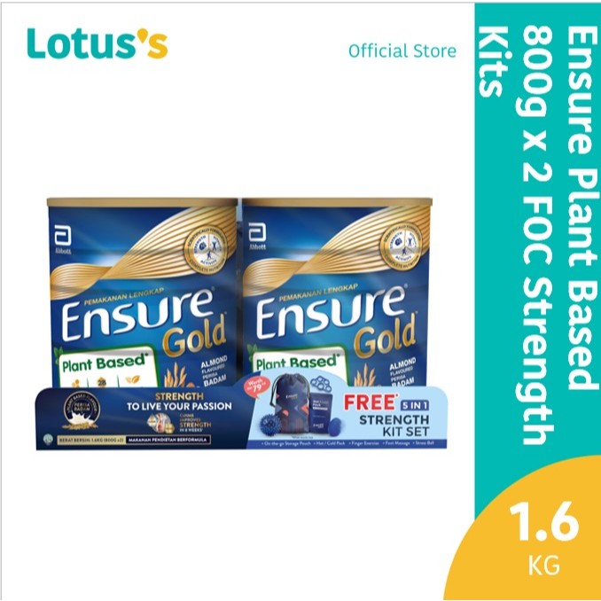 Ensure Plant Based Almond Adult Milk Powder 800g x 2 FOC Strength Kits ...