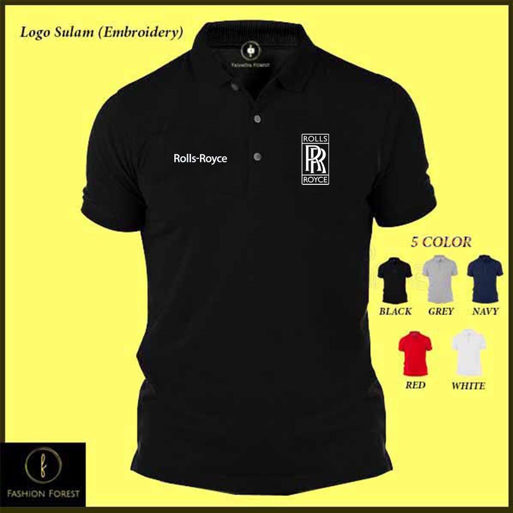 Rolls-Royce POLO Sports Cars Collar T-Shirt Polo Shirt Cotton ...