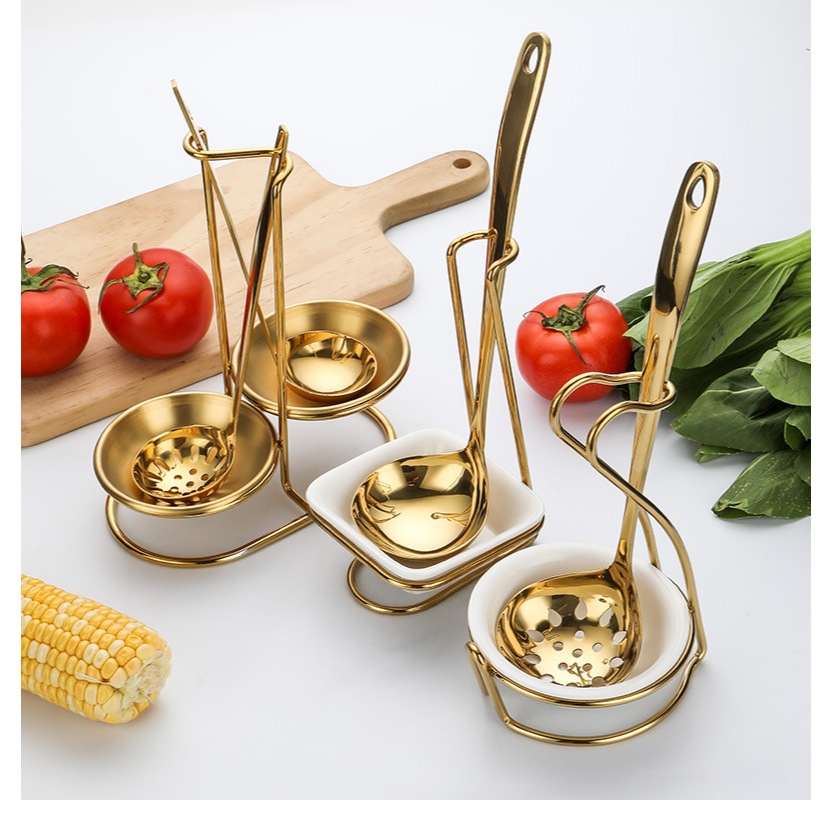 🔥Readystock Kelantan🔥 Set Senduk Sudu Pinggan Bufet Gold Stainless ...