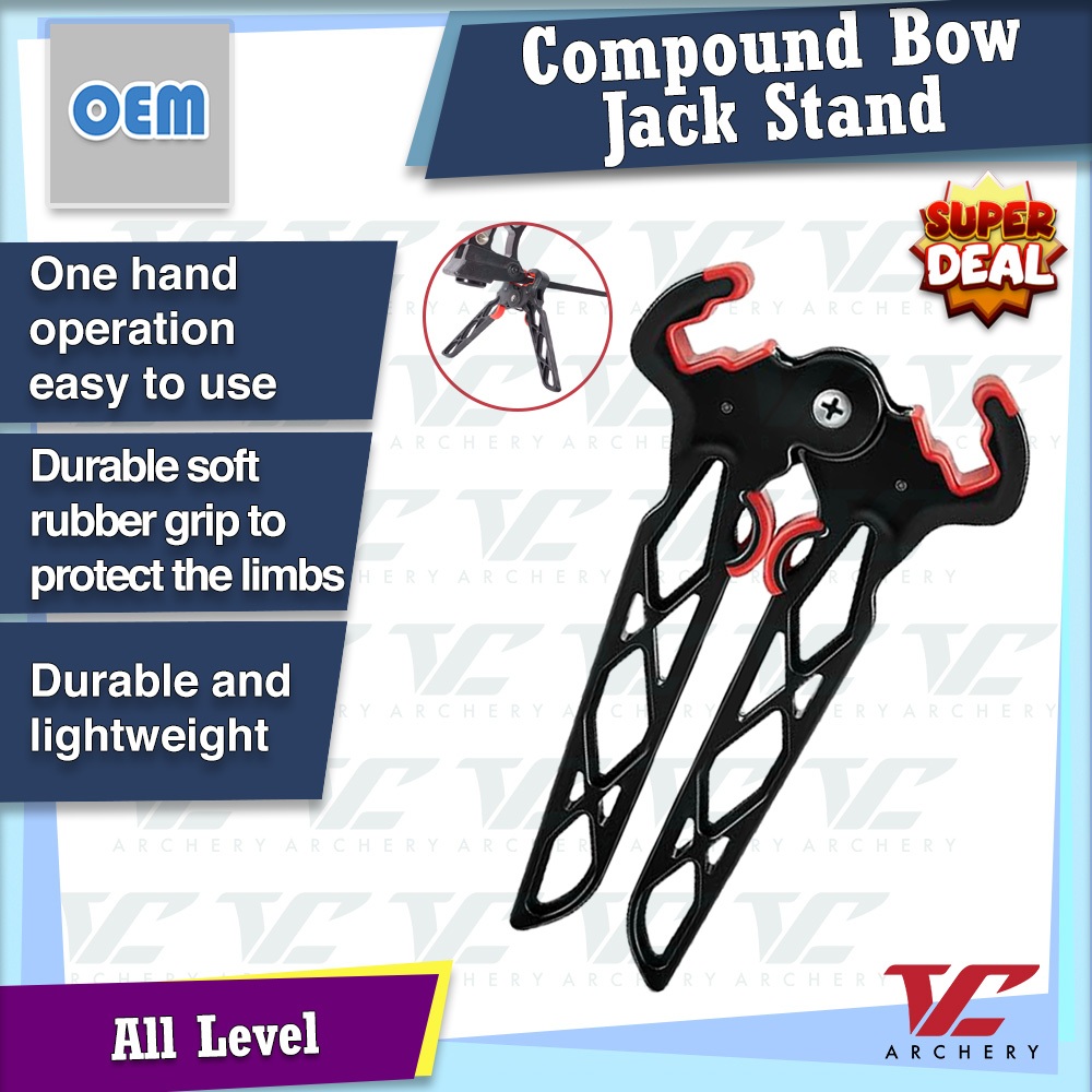 V Club Archery Jack Folding Compound Bow Stand - ABS Kick Legs Bow ...