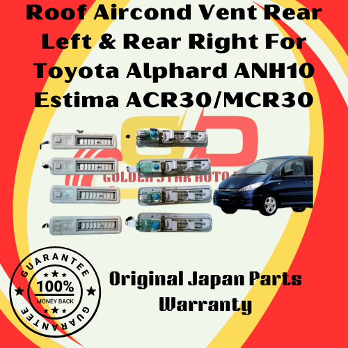 Rear Aircond Controller & Rear Aircond Vent Toyota Estima ACR30 ...