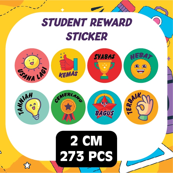 Sticker Reward Student Sticker Untuk Guru Murid Sticker Comel Reward ...