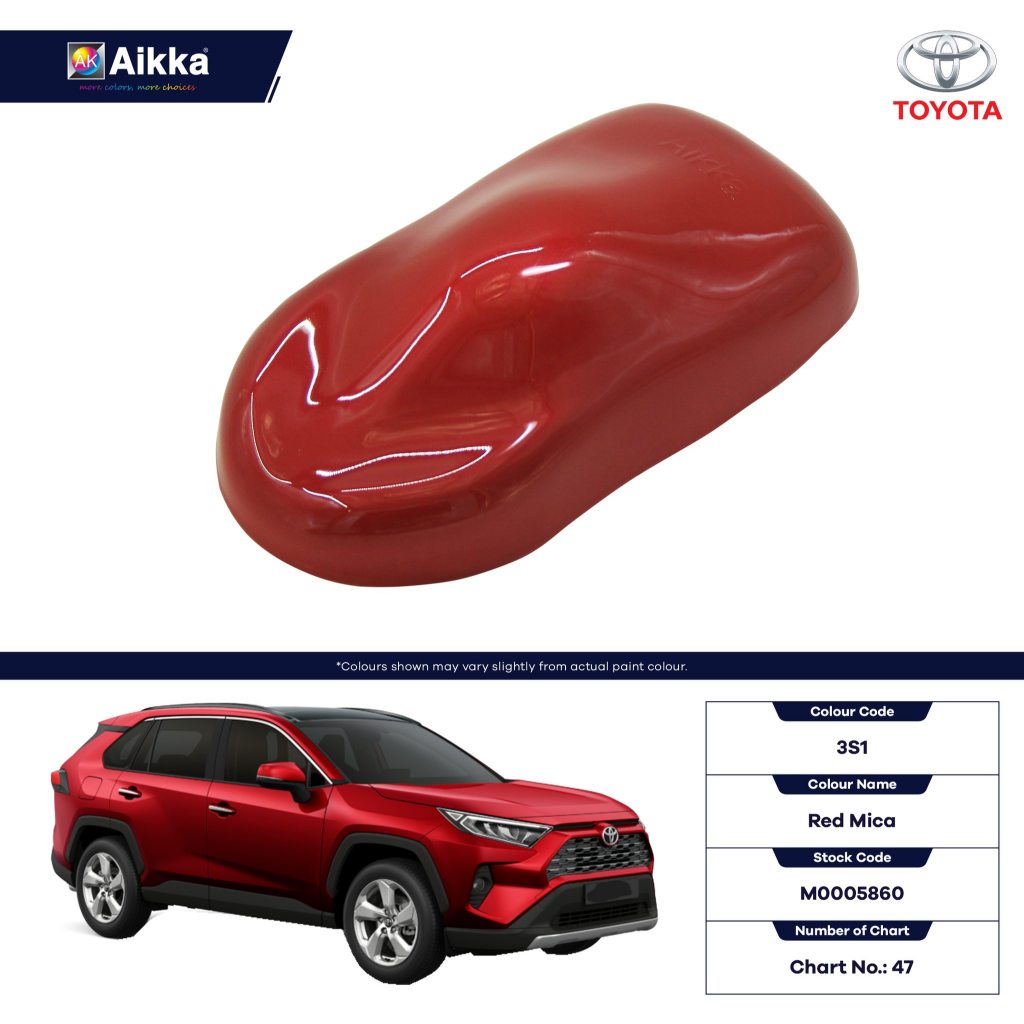 AIKKA TOYOTA 3S1 / RED MICA / 2K PAINT / CAR AND MOTOR / DIY COLOR ...