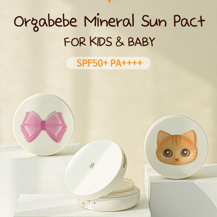 Orgabebe Mineral Sun Pact SPF 50+ PA++++ Airless Pump Compact Sunscreen ...
