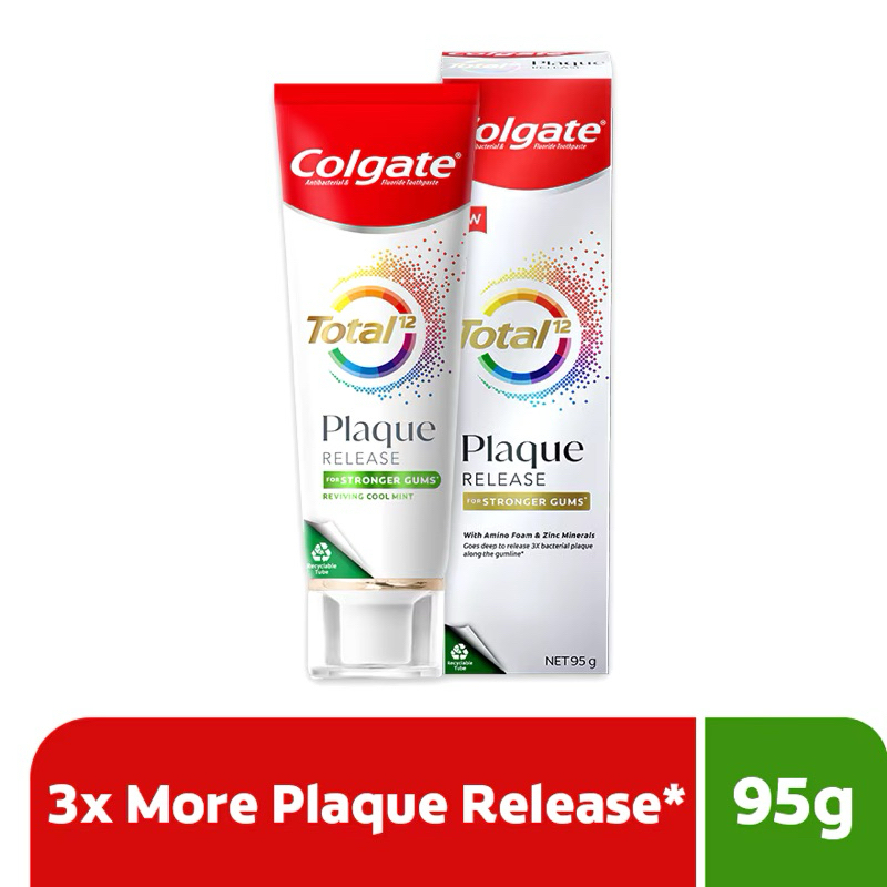 (No Box) Colgate Total Plaque Release Reviving Cool Mint 95g | Shopee ...