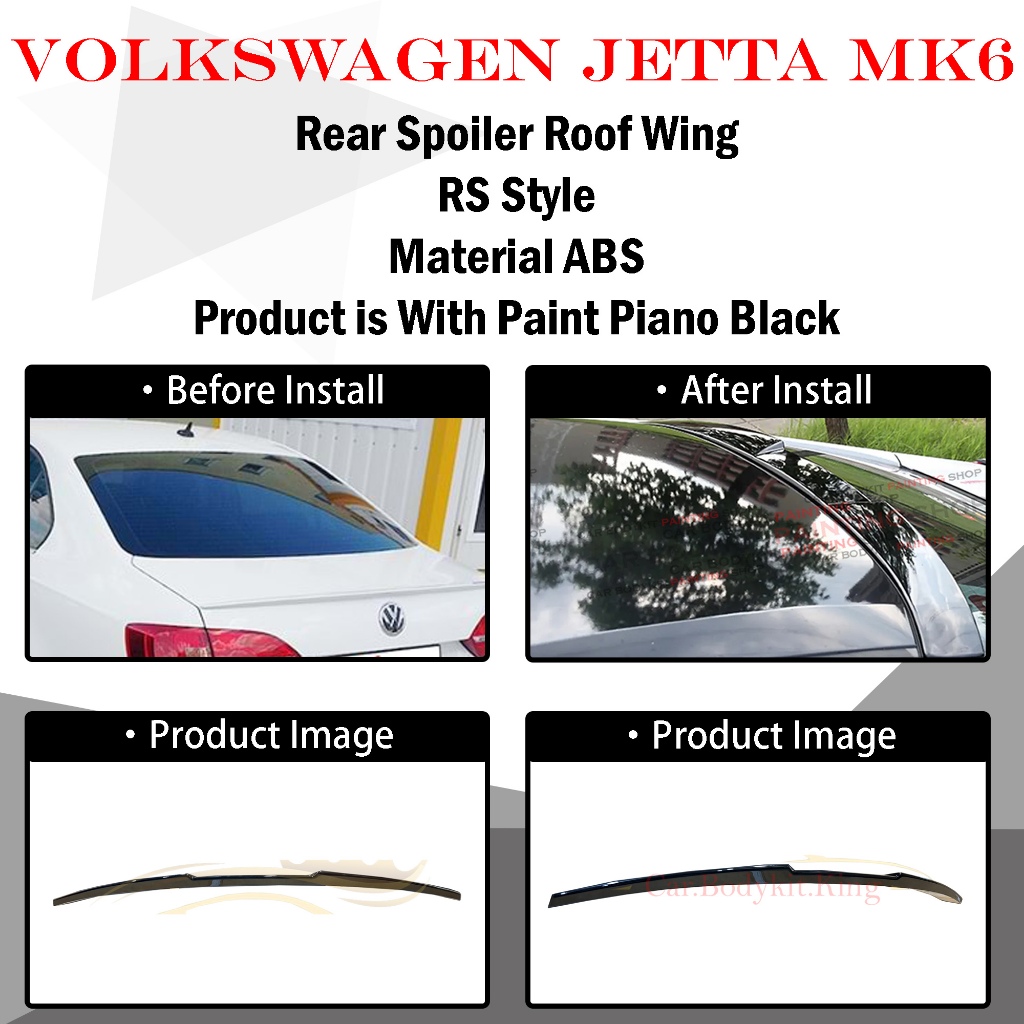 VOLKSWAGEN JETTA MK6 2012-2018 RS STYLE REAR ROOF SPOILER ROOF WING LIP ...