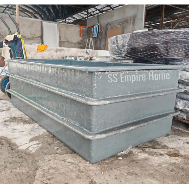 NEX 6 x3x2 Grey Fiberglass Fish Tank Water Pond Aquarium Heavy Duty ...