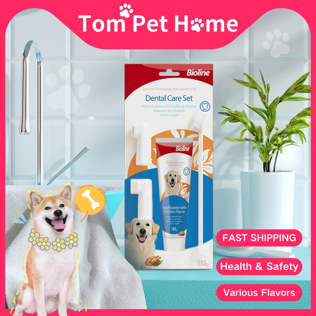TOM🐾 100g Dog Toothpaste Dog Toothbrush Bioline Toothpaste Dental Care ...