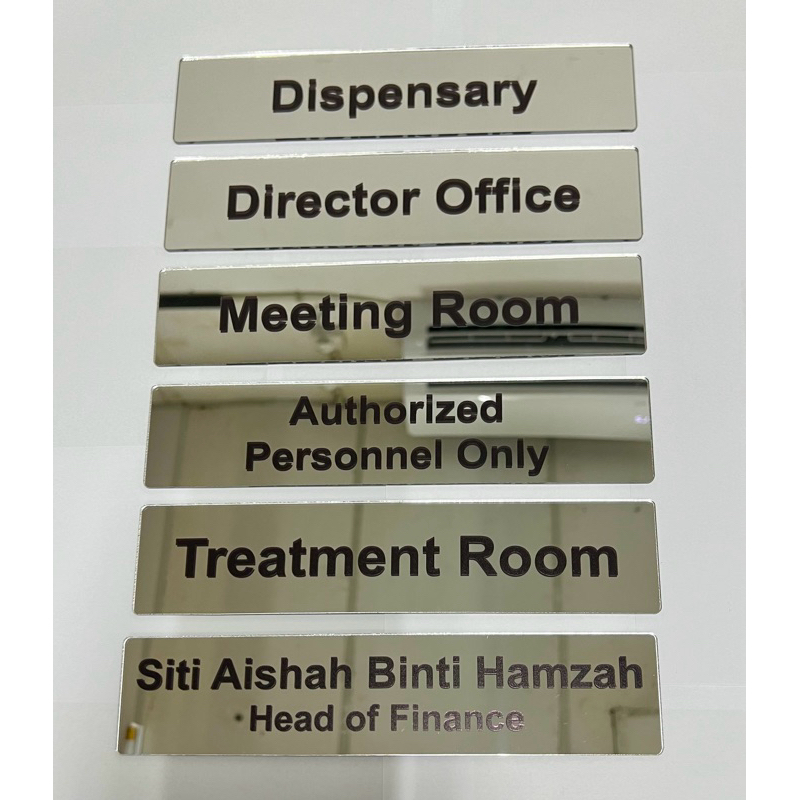 [Custom Word] Mirror Gold Mirror Silver Acrylic Signage Office Sign ...