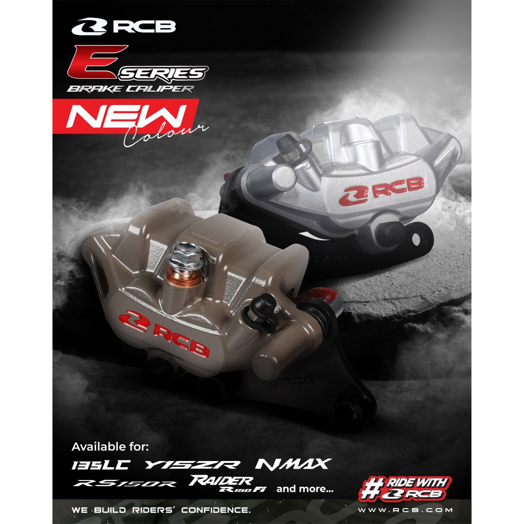 100% ORI RCB E-SERIES BRAKE CALIPER 2POT MONOBLOCK RED BLACK SILVER ...