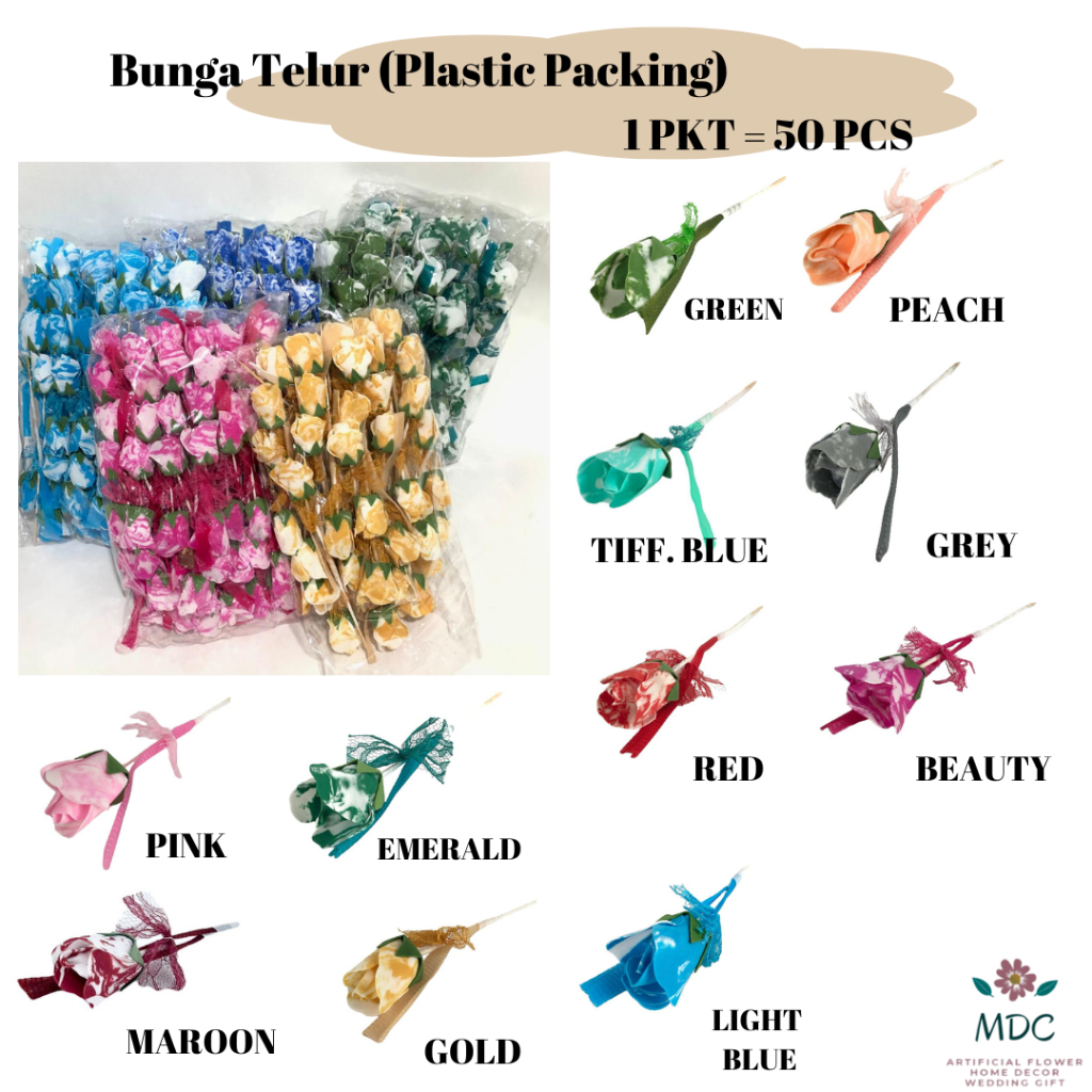 (READY STOCK) BUNGA TELUR MURAH/ BUNGA TELUR WITH PLASTIC PACKING(1PKT ...