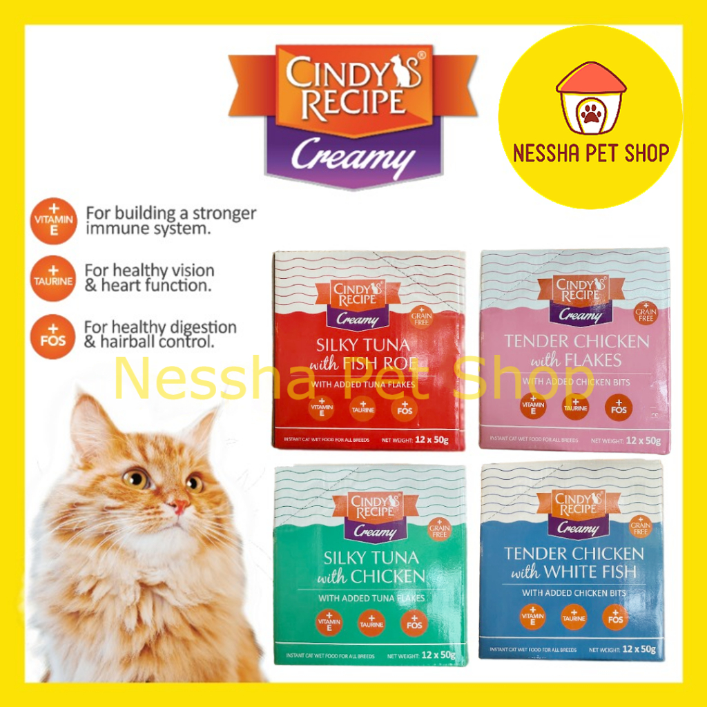 Cindy's Recipe Creamy Cat Wet Pouch 50Gx12 pouches | Shopee Malaysia