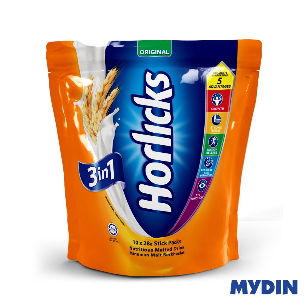 Horlicks 3 in 1 Original Nutritious Malted Drink (10's x 28g) | Shopee ...