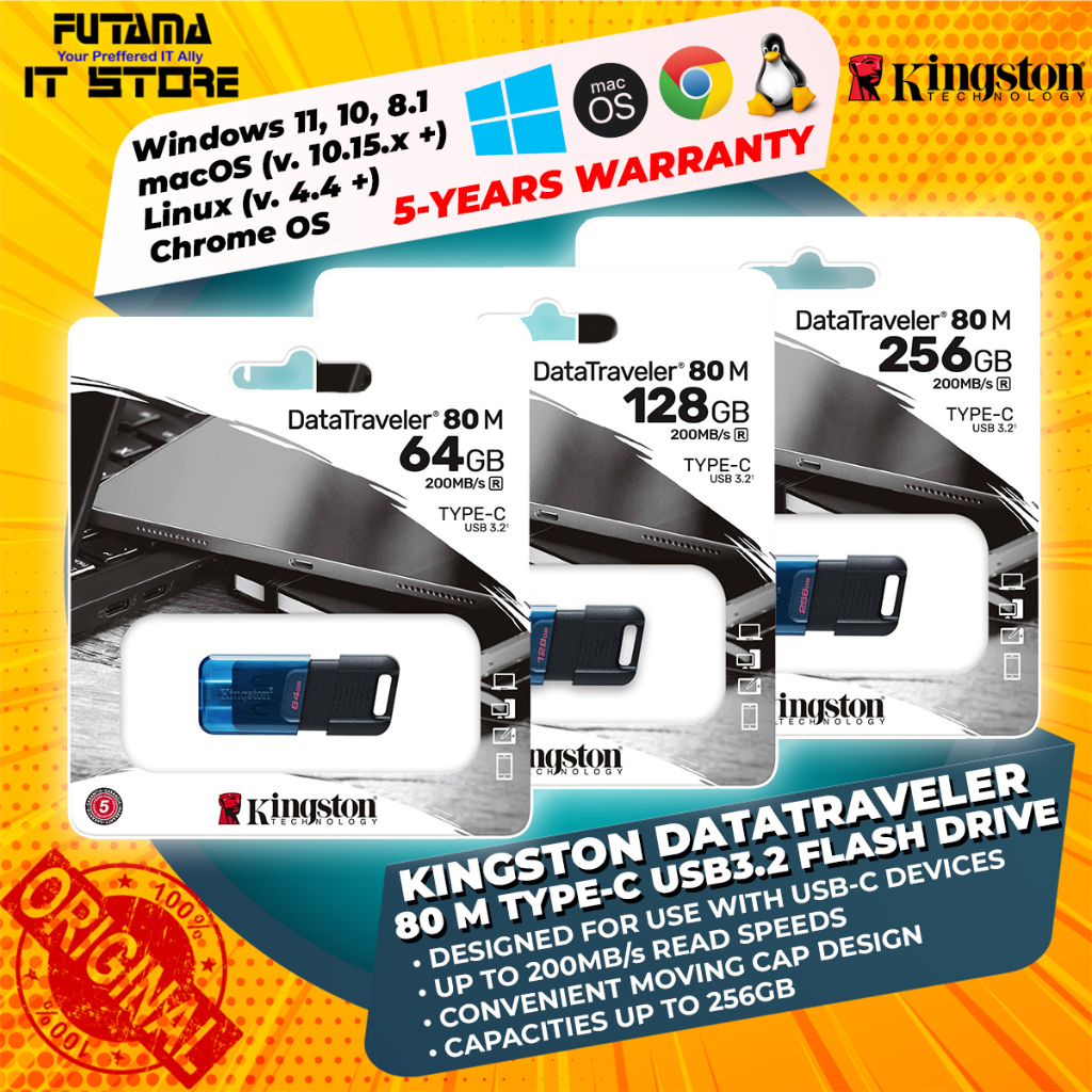 Kingston DataTraveler 80 M USB-C Flash Drive - USB Type-C storage on ... Kingston DataTraveler 80 M USB-C Flash Drive - USB Type-C storage on ...