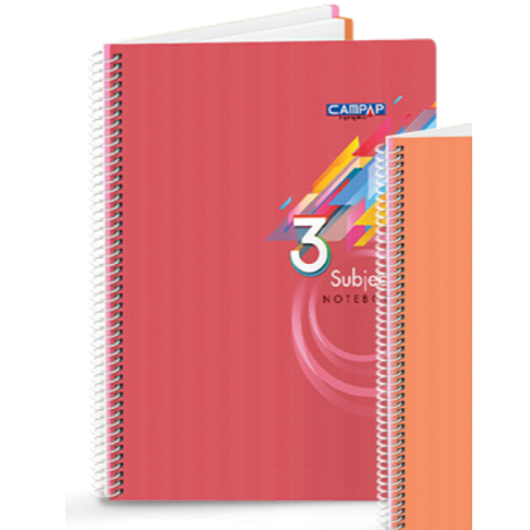 Campap Aa4 - 3 Subject Spiral Notebook | Shopee Malaysia