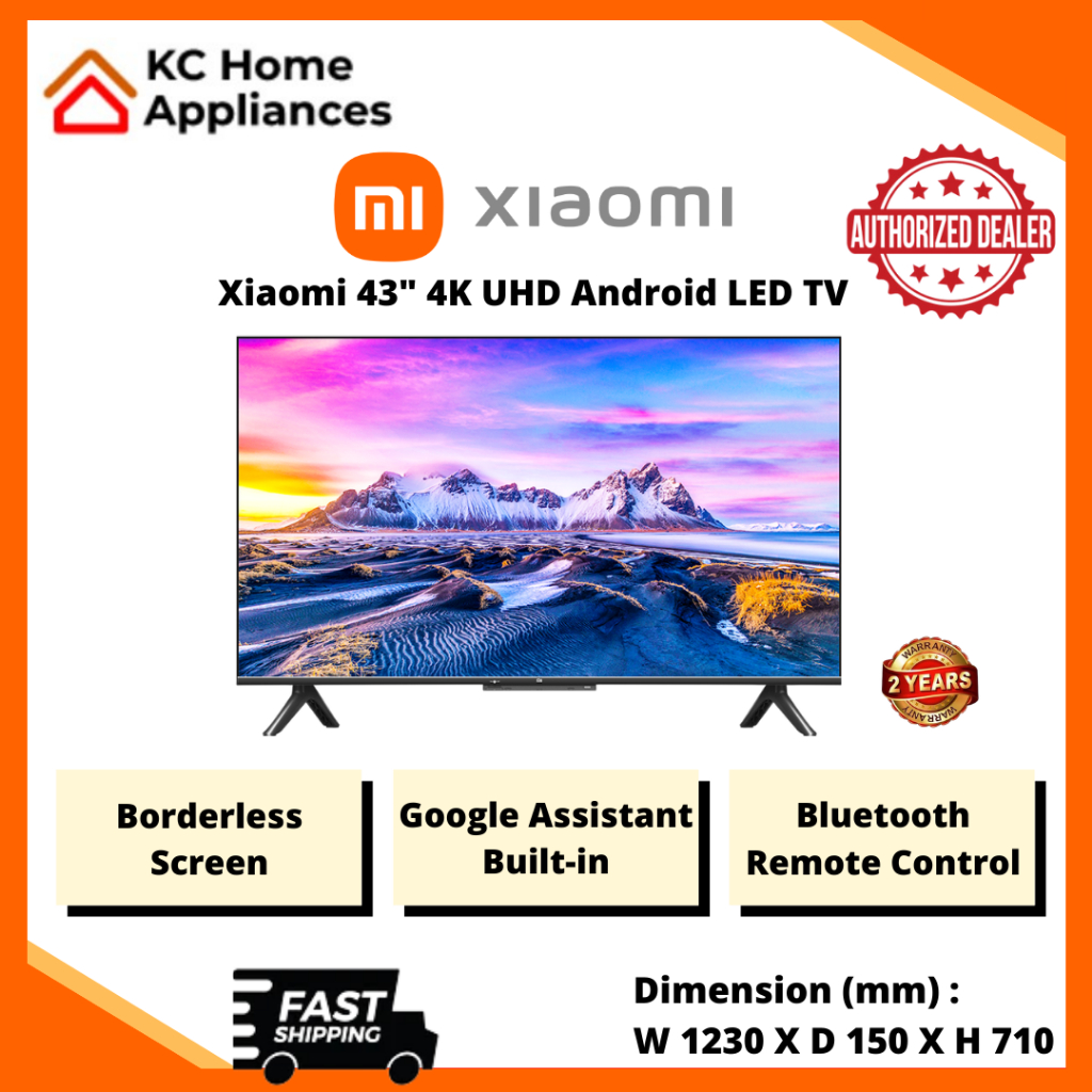 Xiaomi 43" HD Android LED TV | Bluetooth Remote | Borderless Display ...