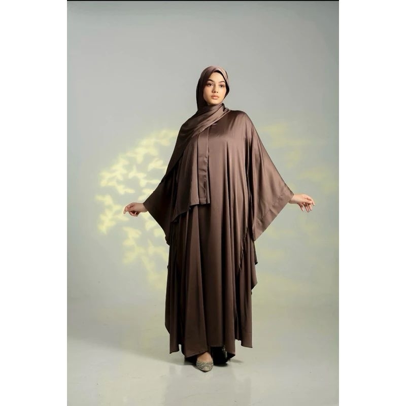 MUSLIMAH ABAYA DARK BROWN WITH SHAWL (PRELOVED) | Shopee Malaysia