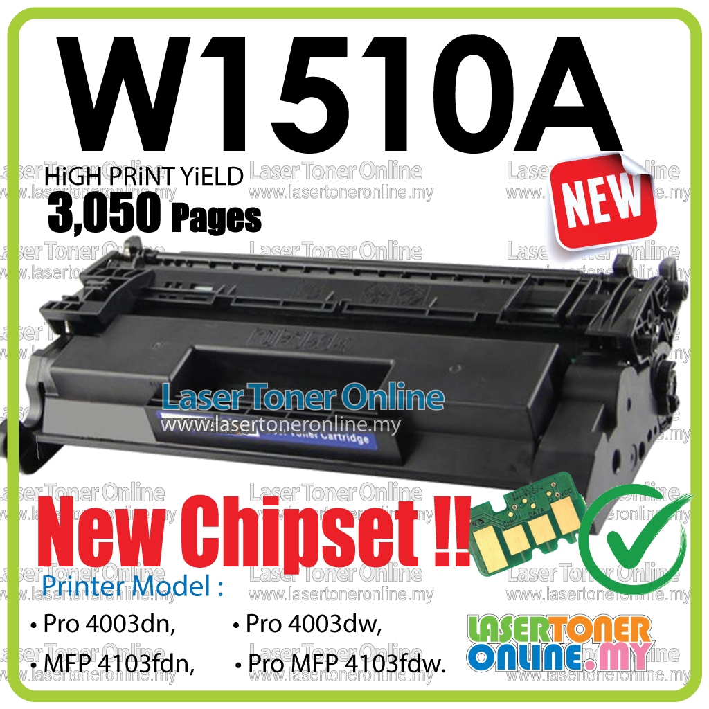 💥WITH CHIP💥 Compatible to HP 151A W1510A W1510X 151X 4003dw Laserjet ...