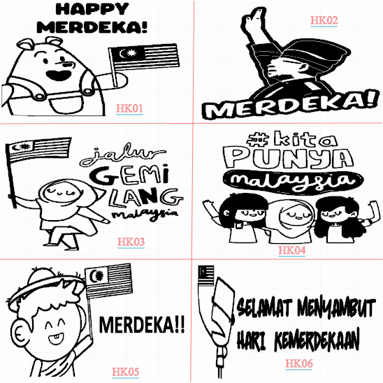 STICKER CARTOON HARI KEMERDEKAAN FOR BALLOON AND OTHERS - SIZE A4 A5 ...