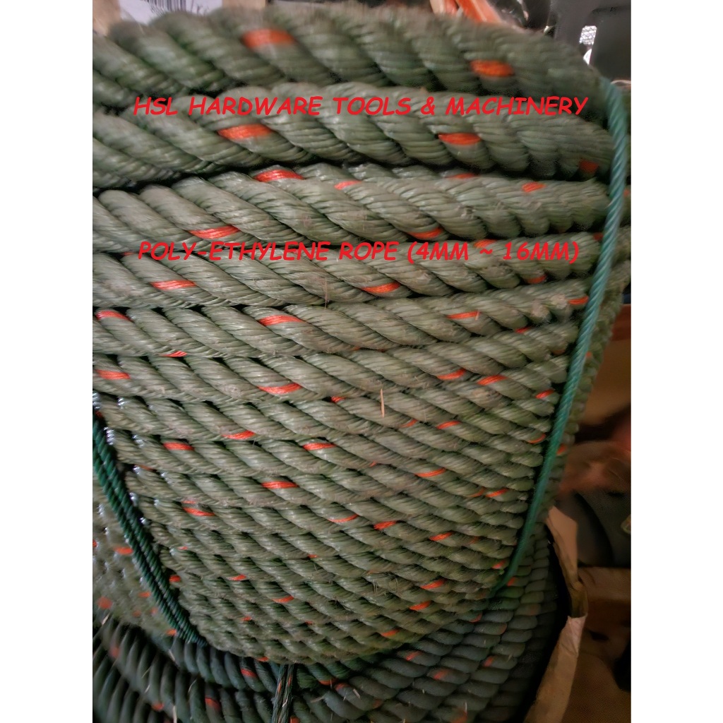 P.E NYLON ROPE - 4MM - 10MM - GREEN COLOUR / TALI LEMBU - WARNA HIJAU ...