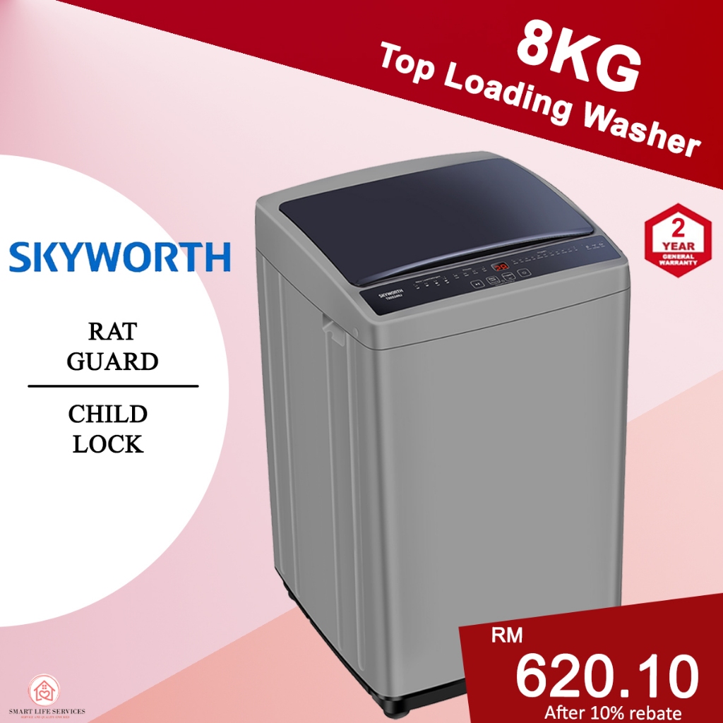 Skyworth 8kg/ 9kg/ 12kg Top Load Washer T12J22NJ Washing Machine Mesin Basuh | Shopee Malaysia