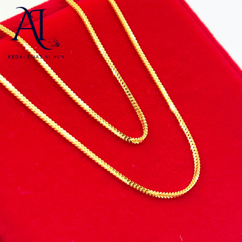 AIHUA Rantai Leher Belut Padu Bajet Emas 916 Rantai Bajet Emas 916 ...