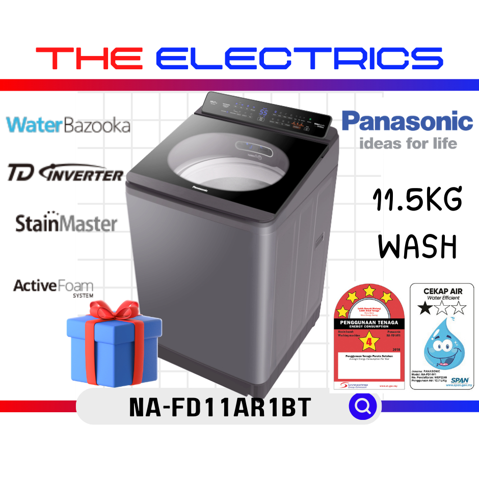 PANASONIC 11.5KG Top Load Stain Care Washing Machine NA-FD11AR1BT / NA ...