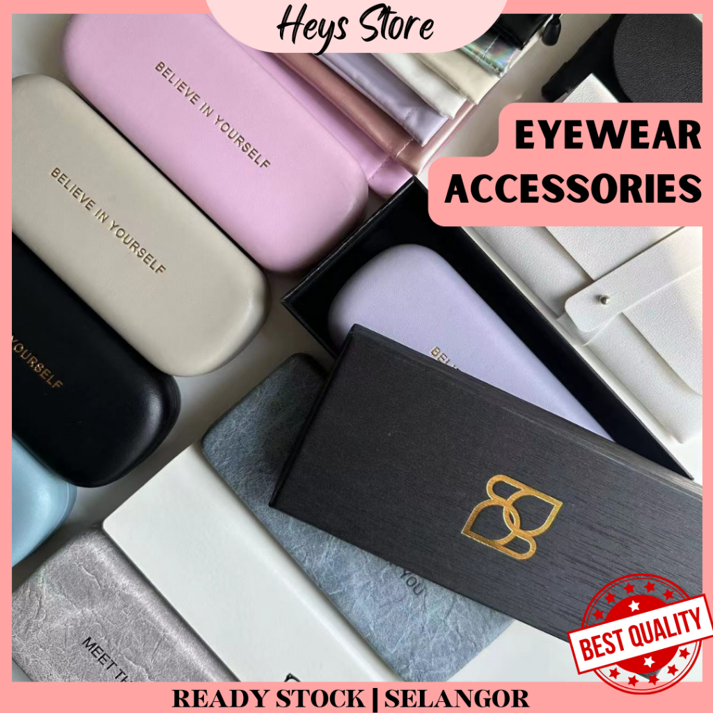 Spec Spectacle Sunglasses Box Case Hard Design Black Kotak Cahaya Mata ...