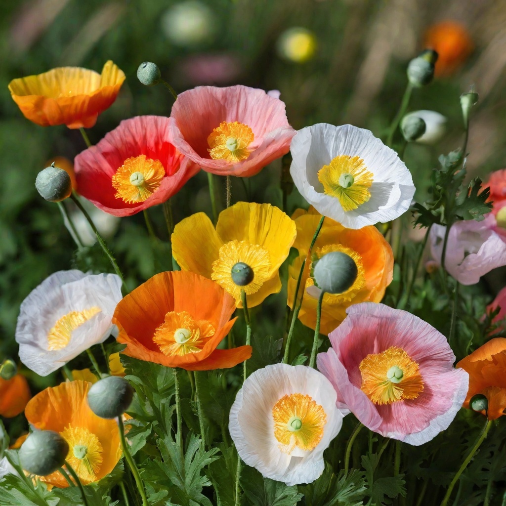 F1 50 pcs biji benih bunga poppy Poppy flower seeds Papaver Nudicaule ...