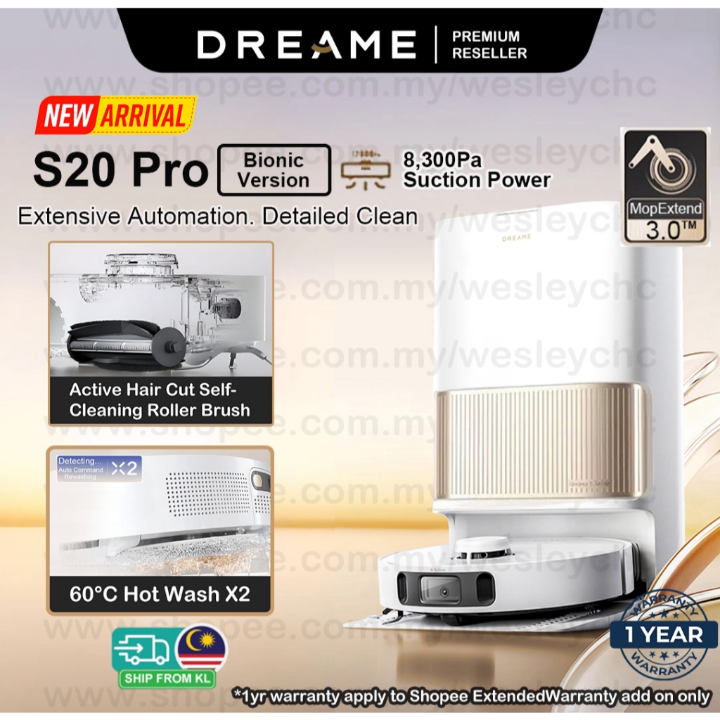[Raya 2025 Sale] Dreame S20 Pro Bionic Ver Robot Vacuum | TriCut Brush ...