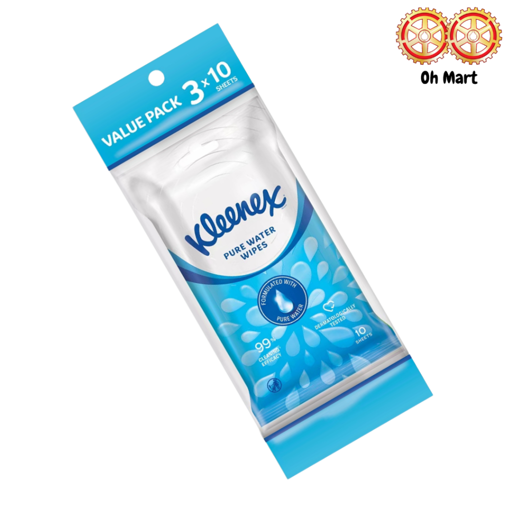 Kleenex Wipes Tissue Pure Water / Refreshing -10s X 3packs | Shopee ...