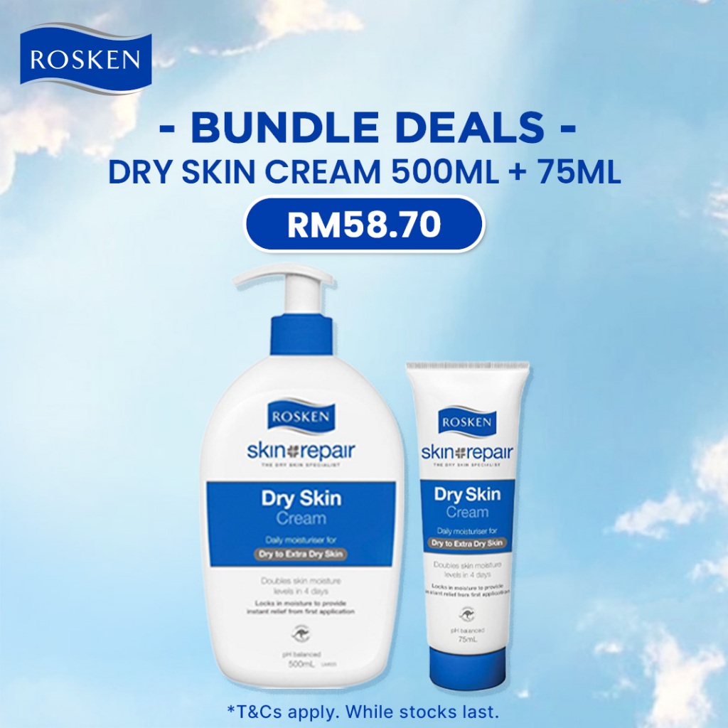 [Bundle] Rosken Skin Repair Dry Skin Cream 500ml + 75ml | Shopee Malaysia