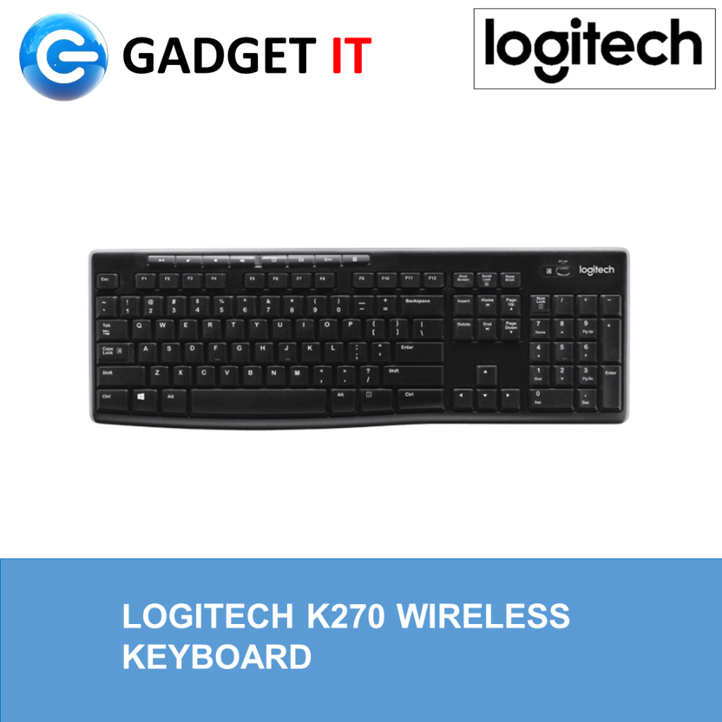 LOGITECH K270 WIRELESS KEYBOARD,2.4 GHz WIRELESS FULL-SIZE,NUMBER PAD,8 ...