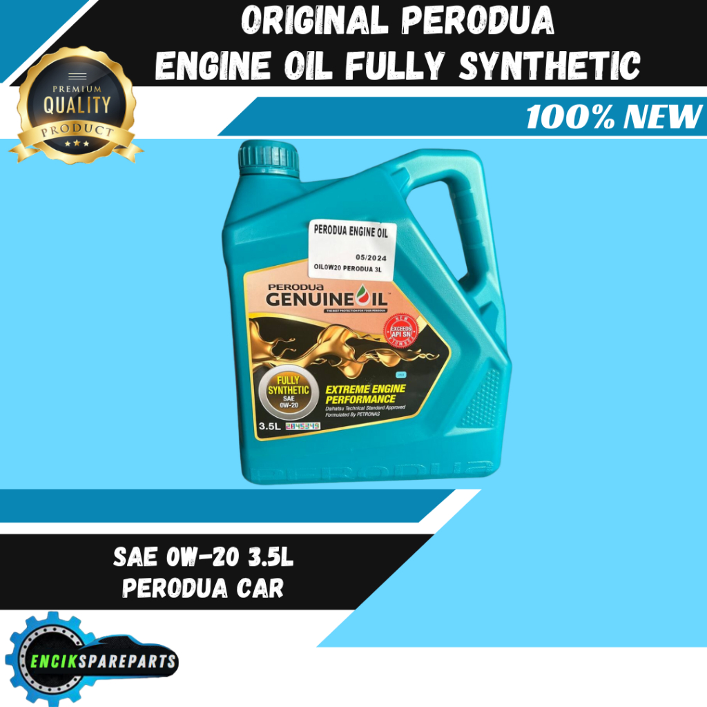 Fully Synthetic Engine Oil Minyak Hitam 3.5Liter Perodua Axia/Aruz ...