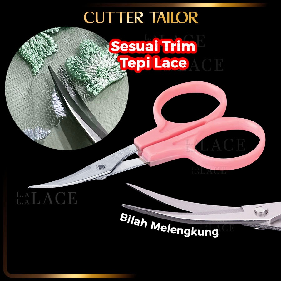 Gunting Sawang Tepi Border Lace Melengkung Curve 4.5" Tailor Scissor ...
