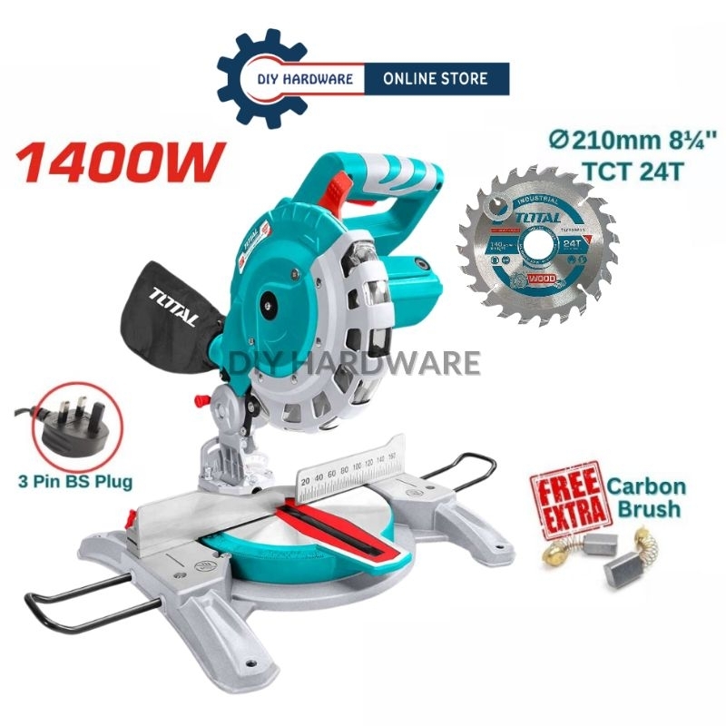 TOTAL Mitre Saw 1400W 210mm Upgrade - TS42142107 | Shopee Malaysia
