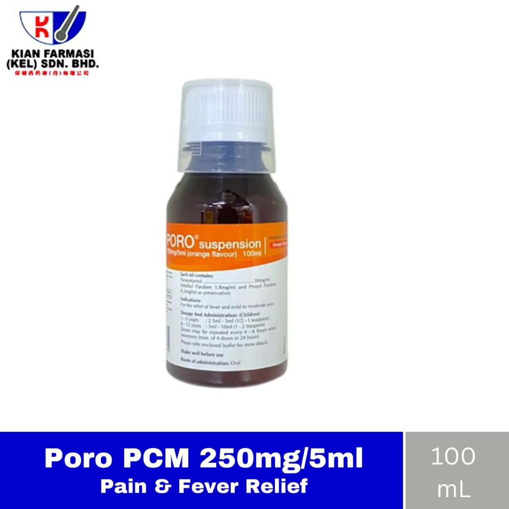 YSP PORO SUSPENSION 250MG/5ML 100ML (ORANGE) Expired date:06/25 ...