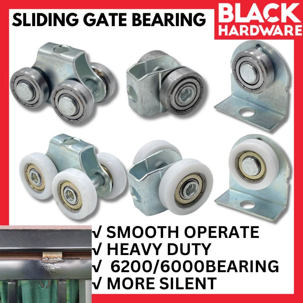 Black Hardware Roda Sliding Door Grill Pintu Rumah Gate Roller Wheel ...